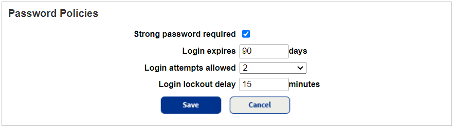 Configure password policies
